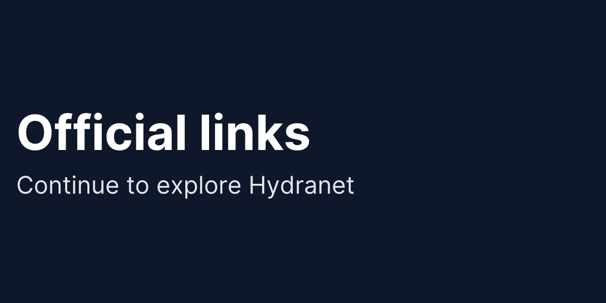 Official links - Hydranet Documentation