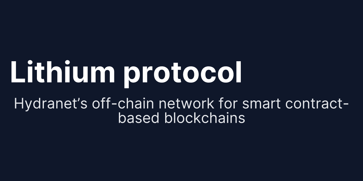 Lithium protocol - Hydranet Documentation